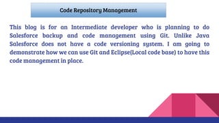 Code repository management | PPT