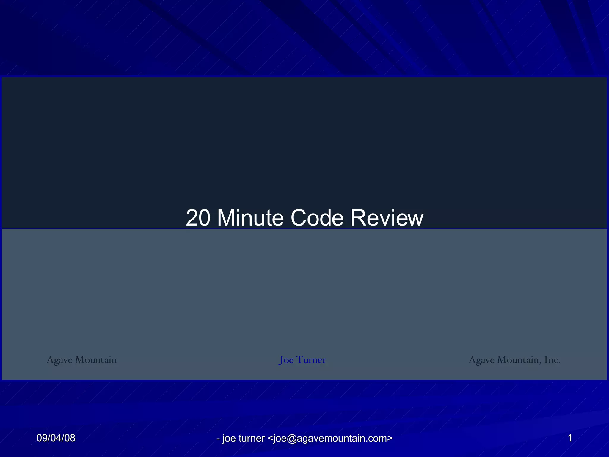 Simple 20 Minute Code Review | PPT | Programming Languages | Computing