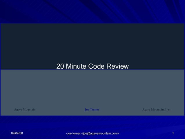 Simple 20 Minute Code Review | PPT