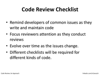 Code review an approach | PPTX | Computer Software and Applications ...