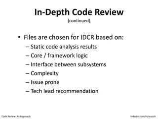Code review an approach | PPTX | Computer Software and Applications ...