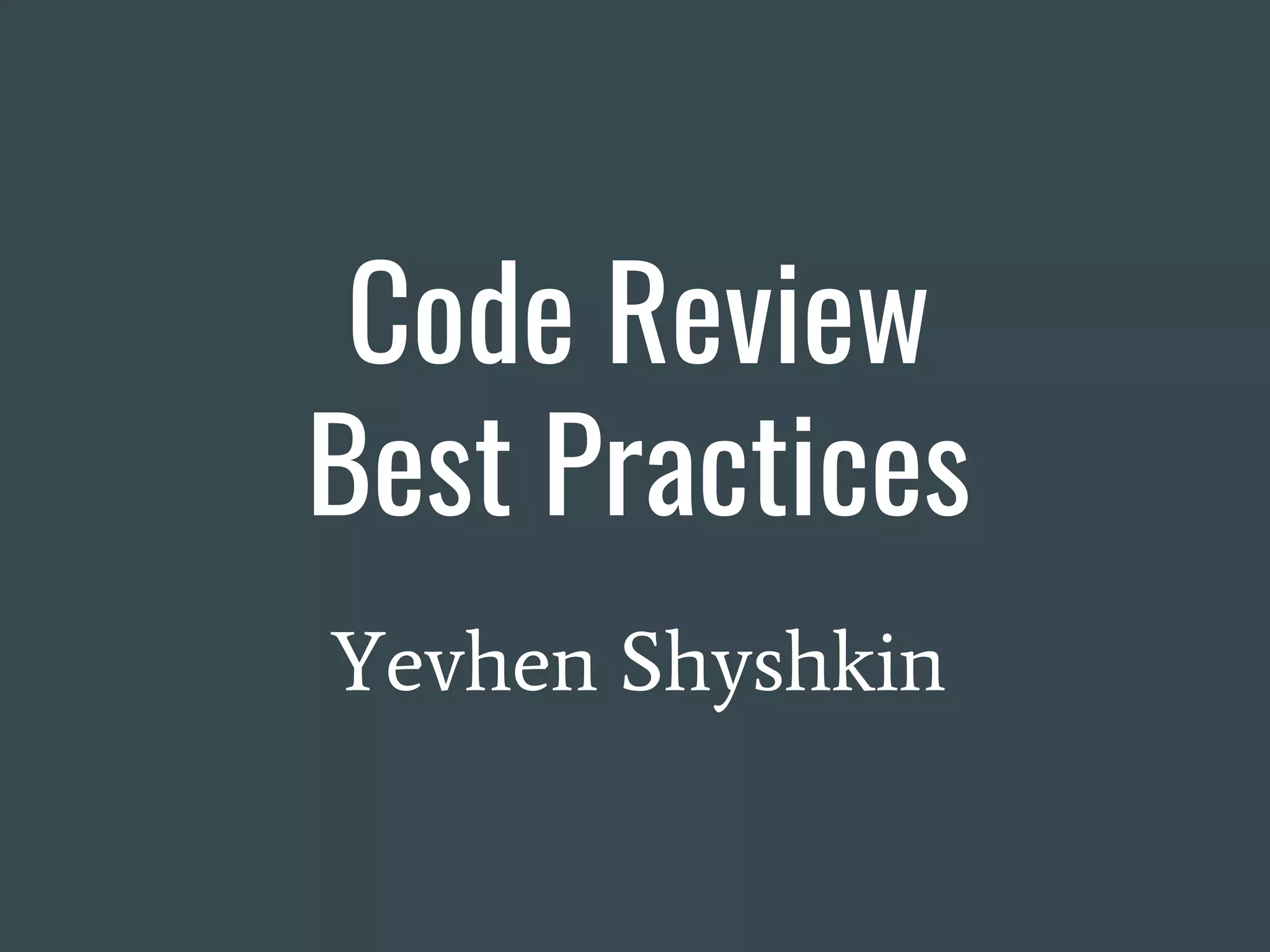 Code Review Best Practices | PPT