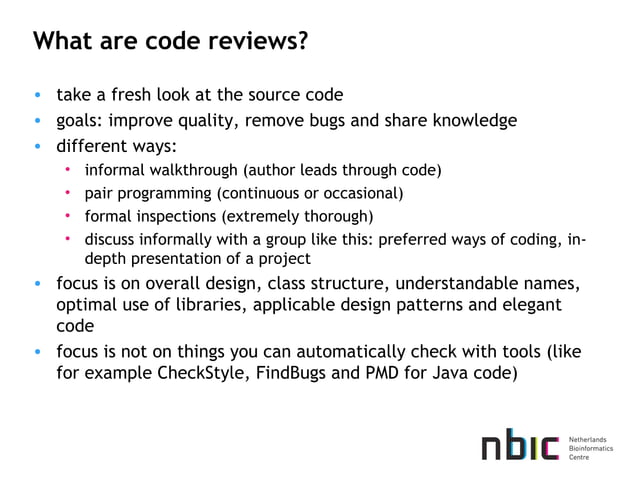 Code reviews: a short introduction | PPT