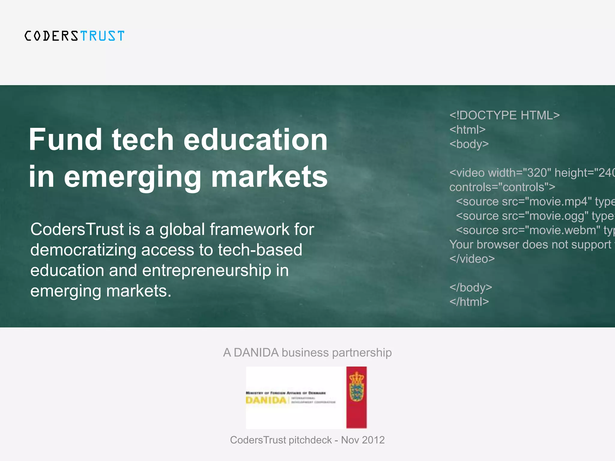 Coders trust pitchdeck 31 01-13 | PPTX