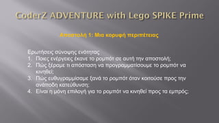 CoderZ Adventure with LEGO SPIKE Prime | PDF