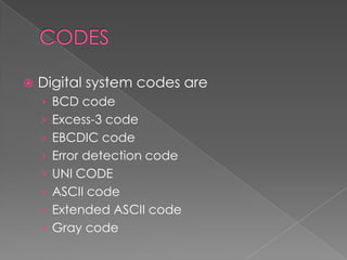 Codes | PPT