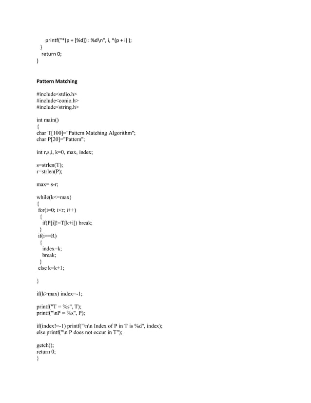 array, function, pointer, pattern matching | PDF array, function, pointer, pattern matching | PDF