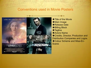Codes and cnventions of movie posters | PPTX