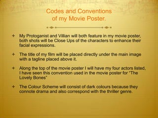 Codes and cnventions of movie posters | PPTX