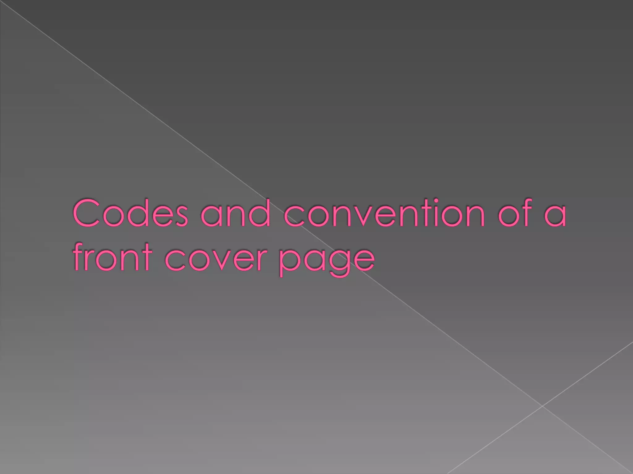 Codes and conventions | PPTX
