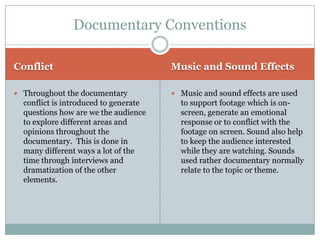 Codes and conventions of a documentary | PPTX