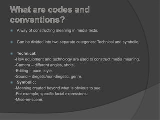 Codes and conventions of a Music Video | PPTX | Video Production ...