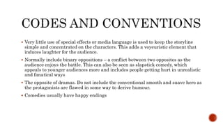 Codes and conventions of comedies | PPTX