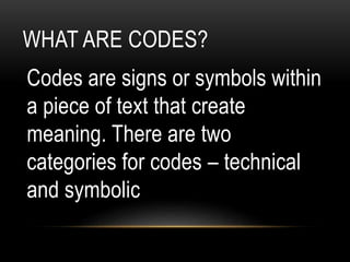 Codes and conventions | PPTX