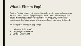 Codes and conventions of Electro-pop | PPTX