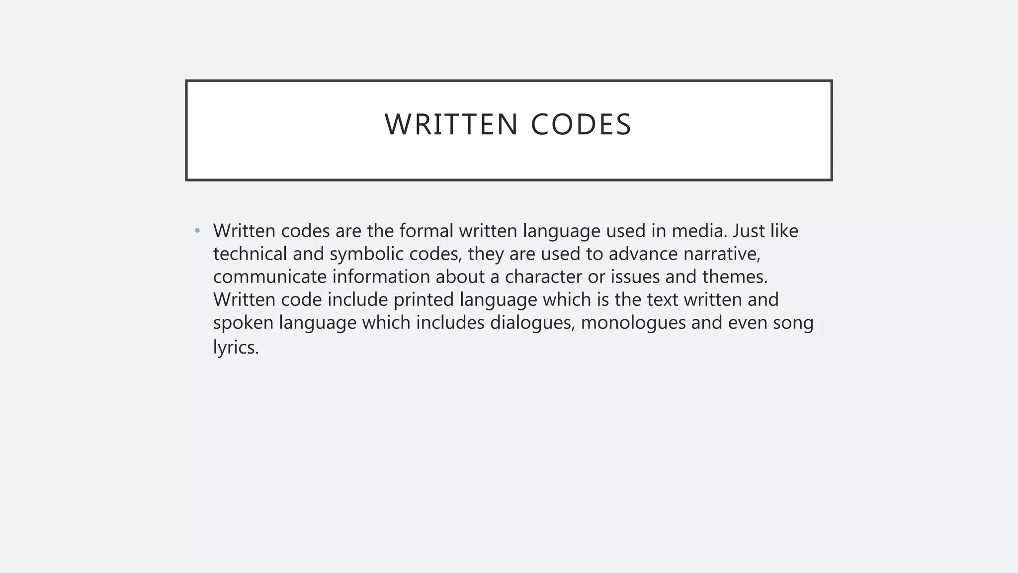 Codes and conventions | PPTX