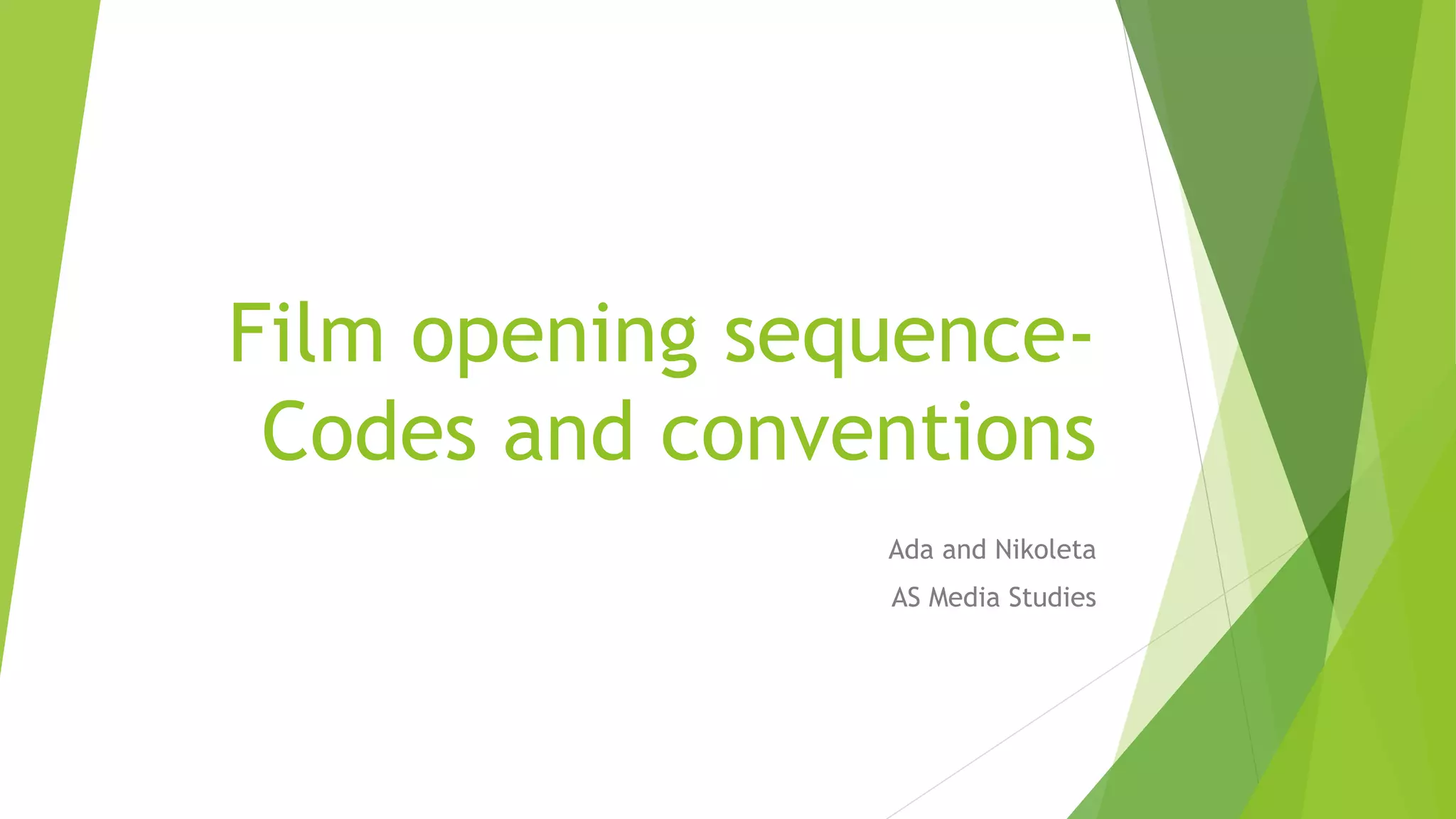 Opening sequence codes and conventions | PPT