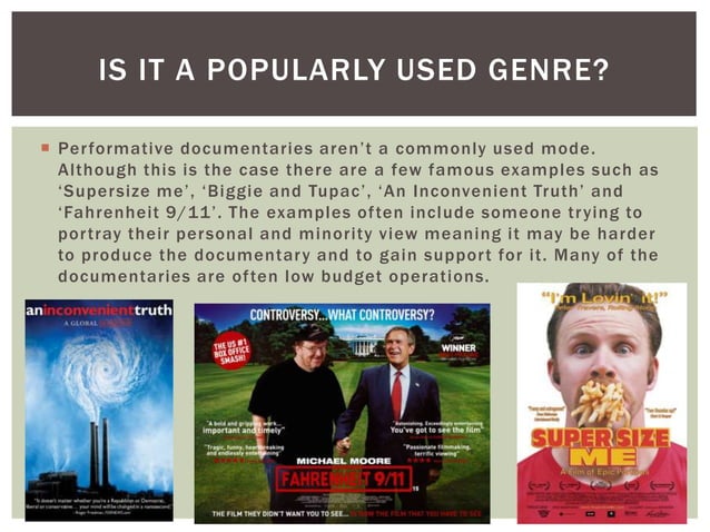 Codes and conventions- performative documentary genre | PPT