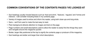 Codes and conventions a2 contents page (1) | PPT