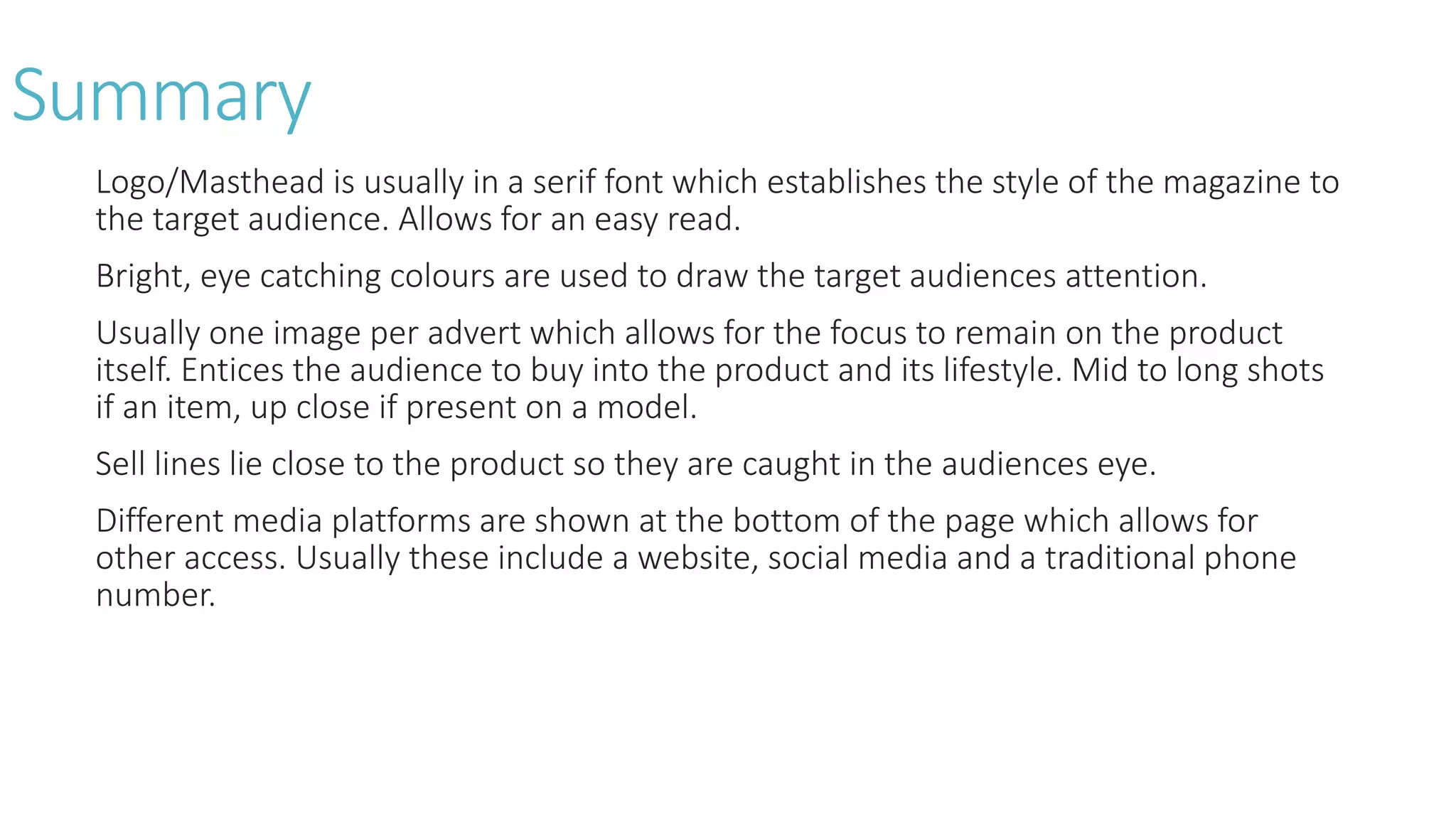 Codes & Conventions – Advertisement page | PPTX