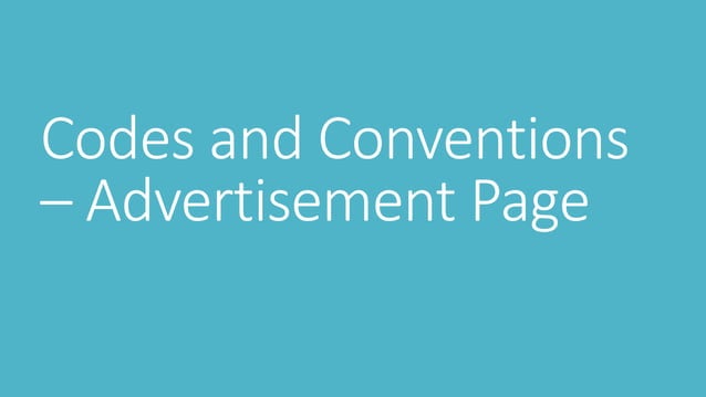 Codes & Conventions – Advertisement page | PPT