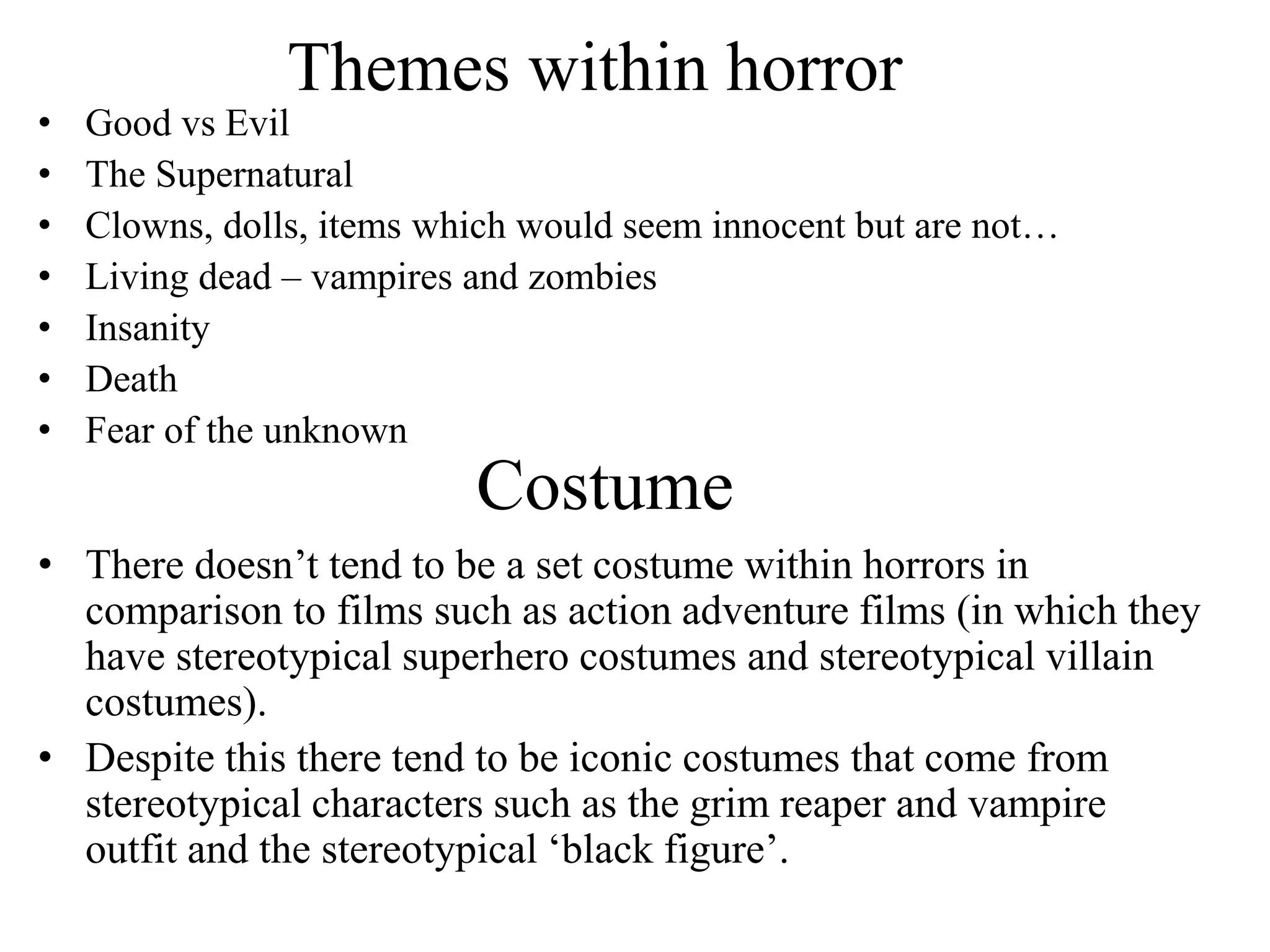 Codes and conventions and iconography of horror films | PPTX