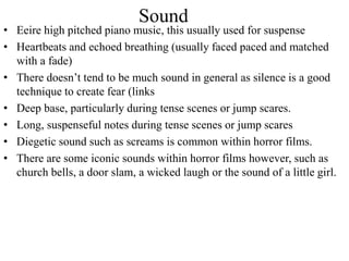 Codes and conventions and iconography of horror films | PPTX