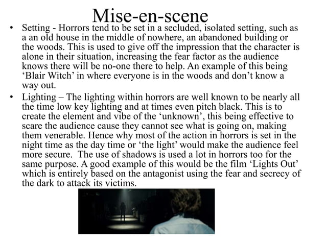 Codes and conventions and iconography of horror films | PPTX | Horror ...
