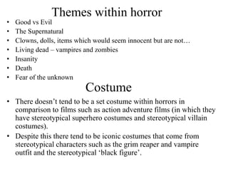 Codes and conventions and iconography of horror films | PPTX