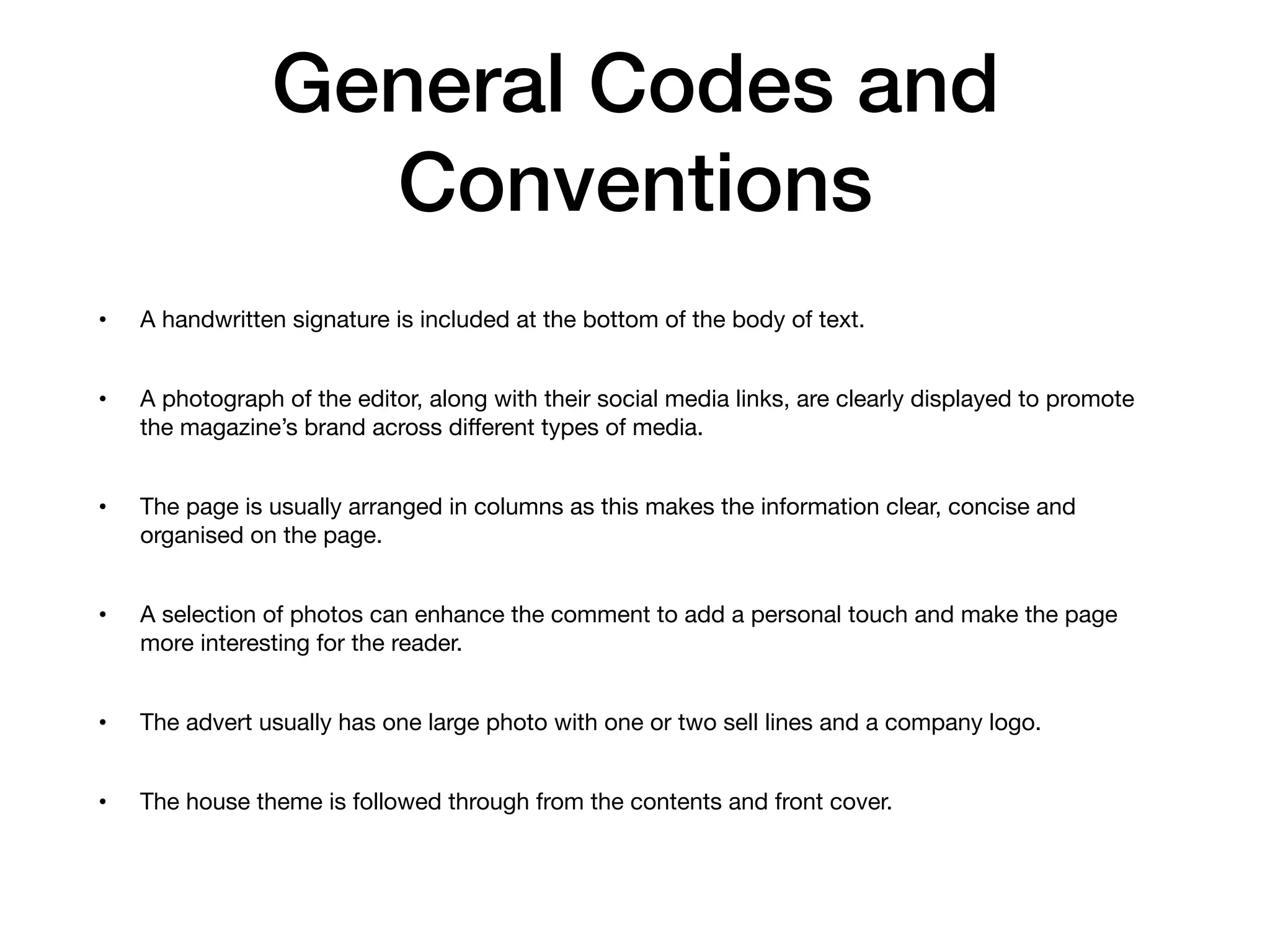 Codes and Conventions of the Editor's Comment and Advertisement | PPT