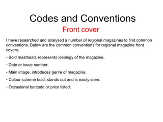 Codes and conventions front cover | PPT | Fashion Trends | Style & Fashion