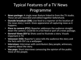 Codes and Conventions - TV News Programme | PPTX
