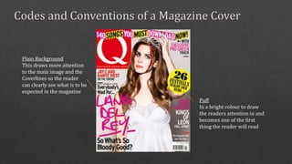 Codes and conventions of a magazine front cover | PPT