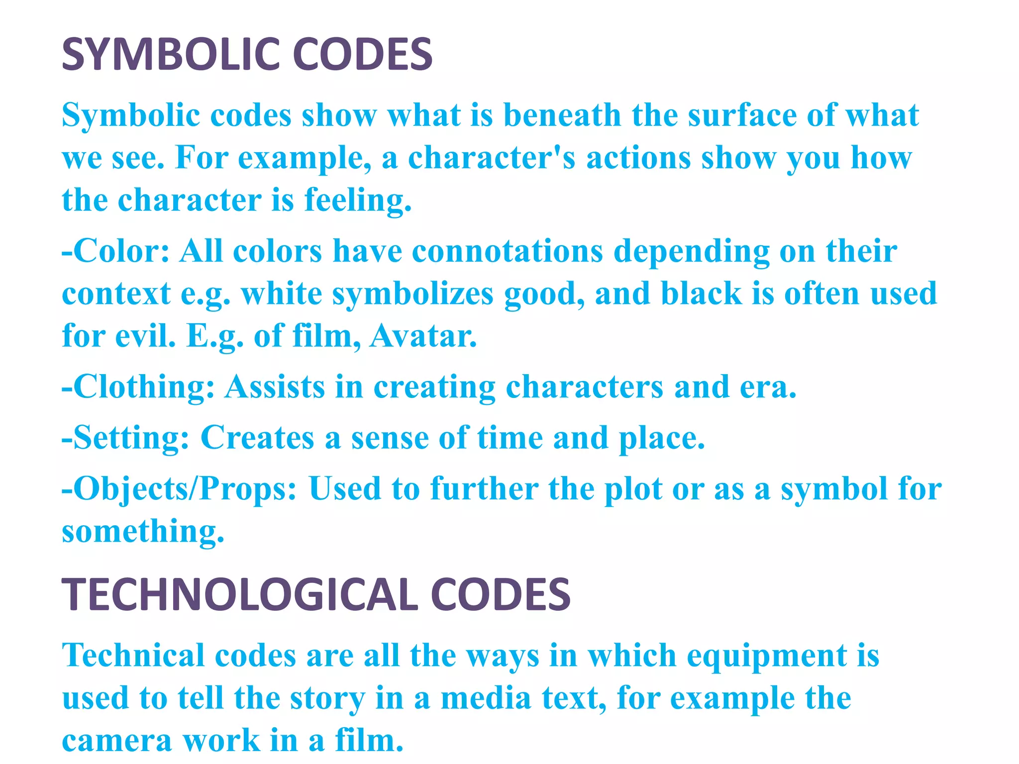 Codes and conventions media presentation | PPTX