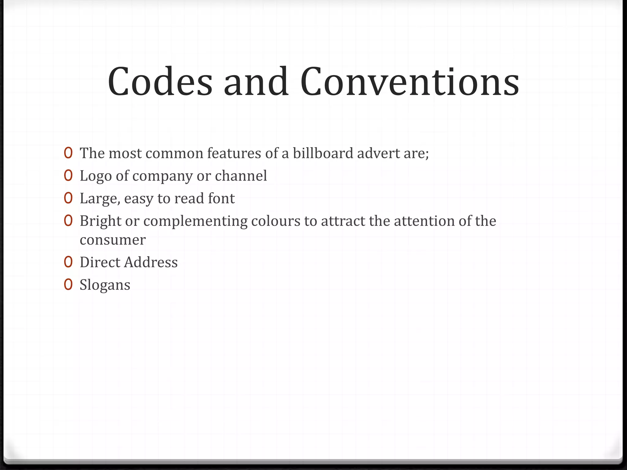 Codes and conventions of a billboard advertisement | PPTX