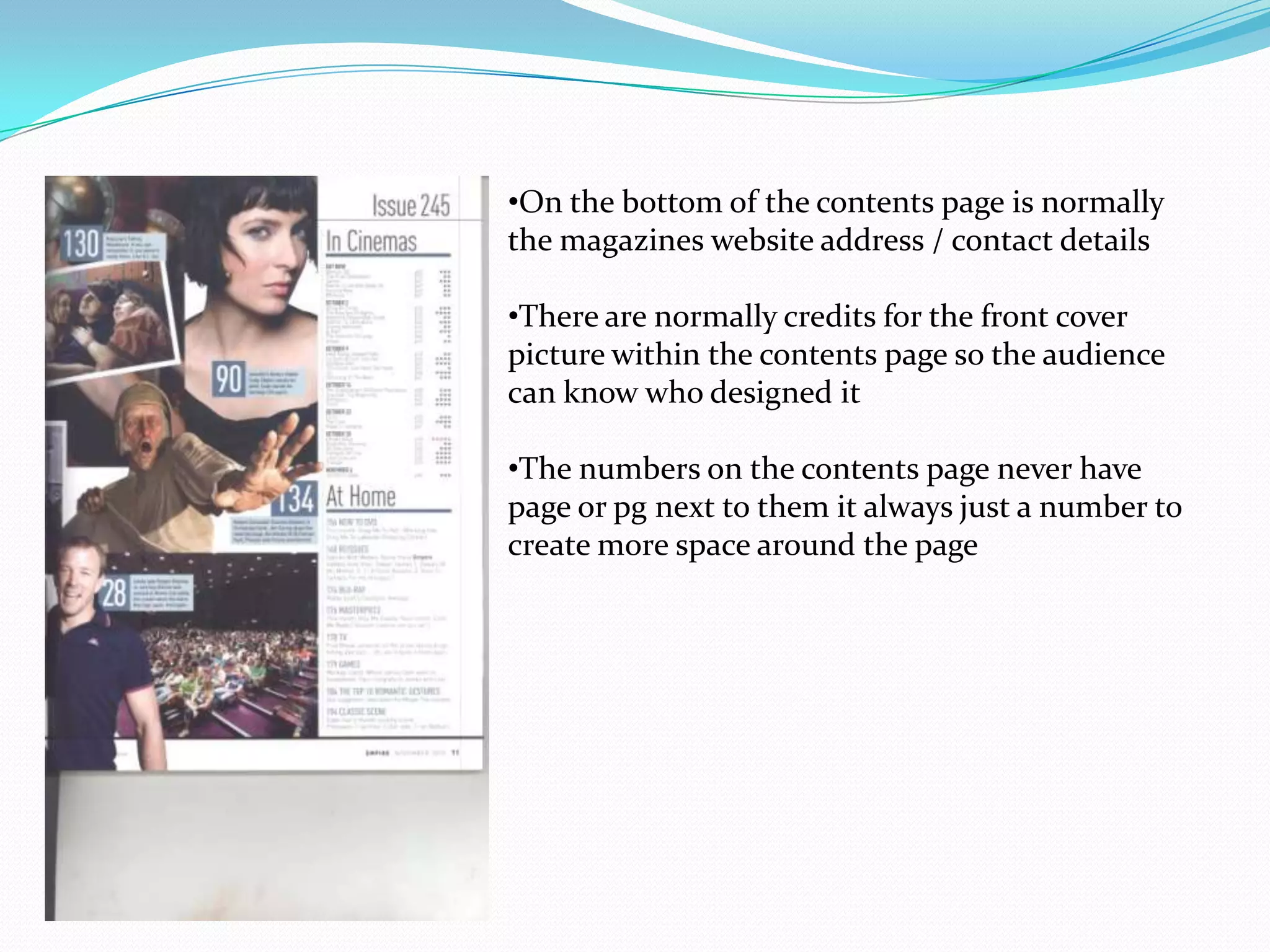Codes and conventions of a contents page | PPT