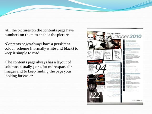 Codes and conventions of a contents page | PPT