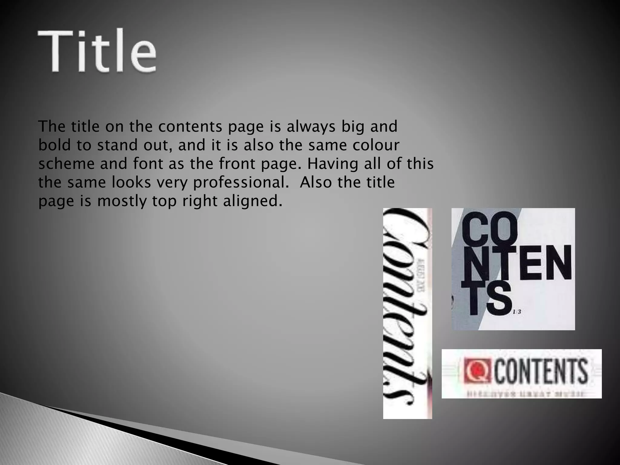 Codes and conventions of a contents page | PPT