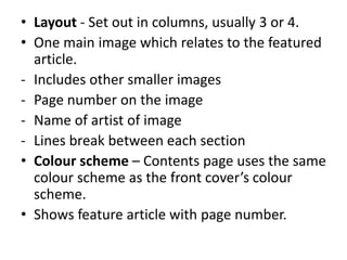 Codes and conventions of a contents page | PPT