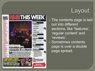 Codes and conventions of a contents page | PPT