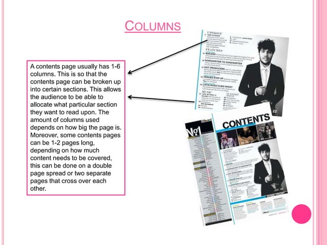 Codes and conventions of a contents page | PPT