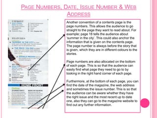 Codes and Conventions of a Contents Page | PPT