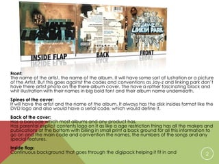 Codes and conventions of a digipack | PPTX