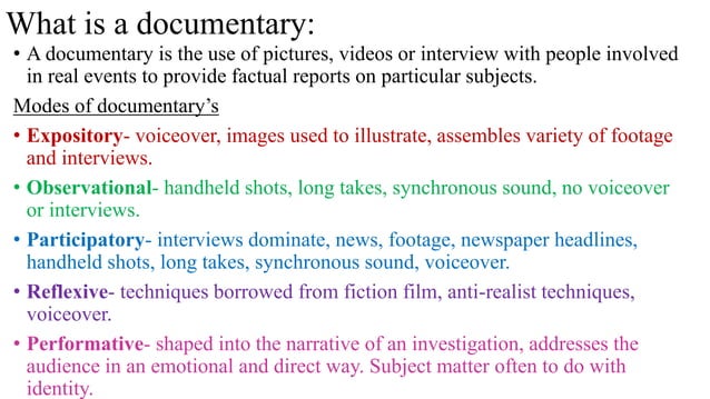 Codes and conventions of a documentary | PPTX
