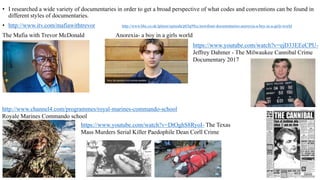 Codes and conventions of a documentary | PPTX