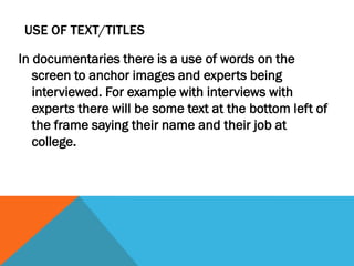 Codes and conventions of a documentary stereotyping | PPT