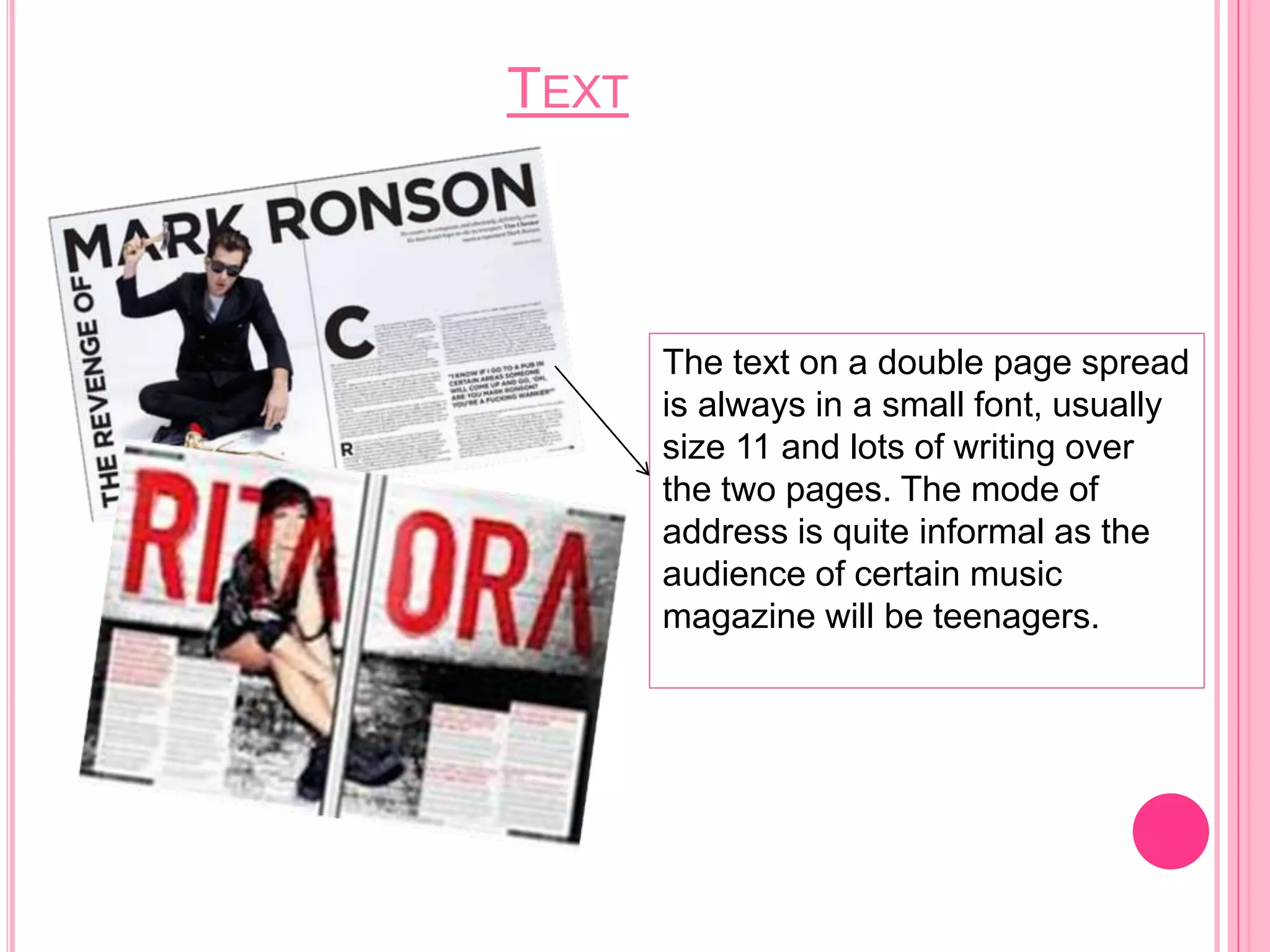 Codes and Conventions of a Music Magazine Double Page Spread | PPTX