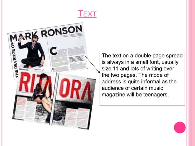 Codes and Conventions of a Music Magazine Double Page Spread | PPT