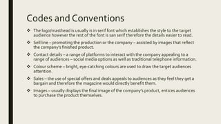 Codes and conventions of adverts in regional magazines | PPT