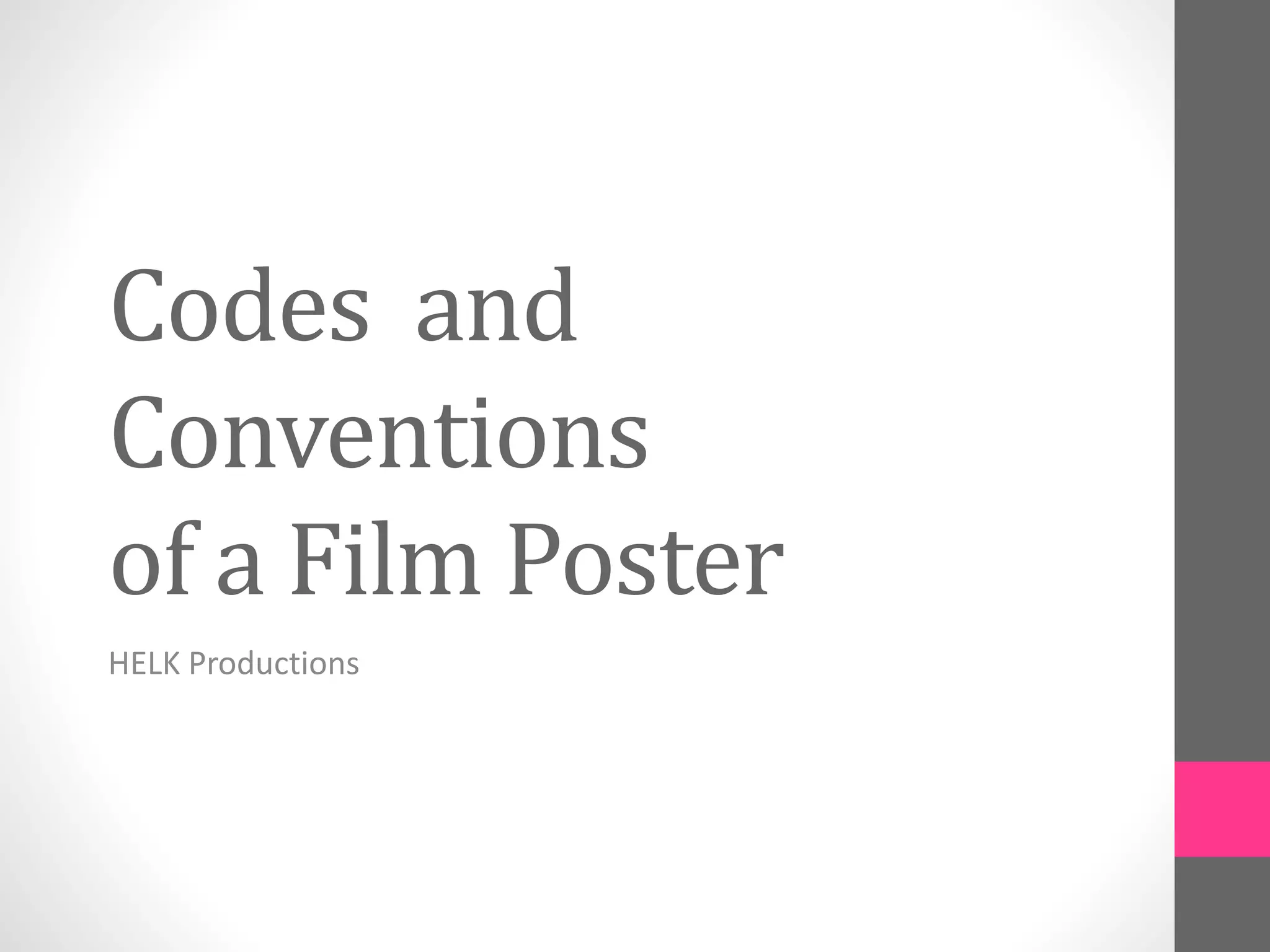 Codes and Conventions of a Film Poster | PPTX